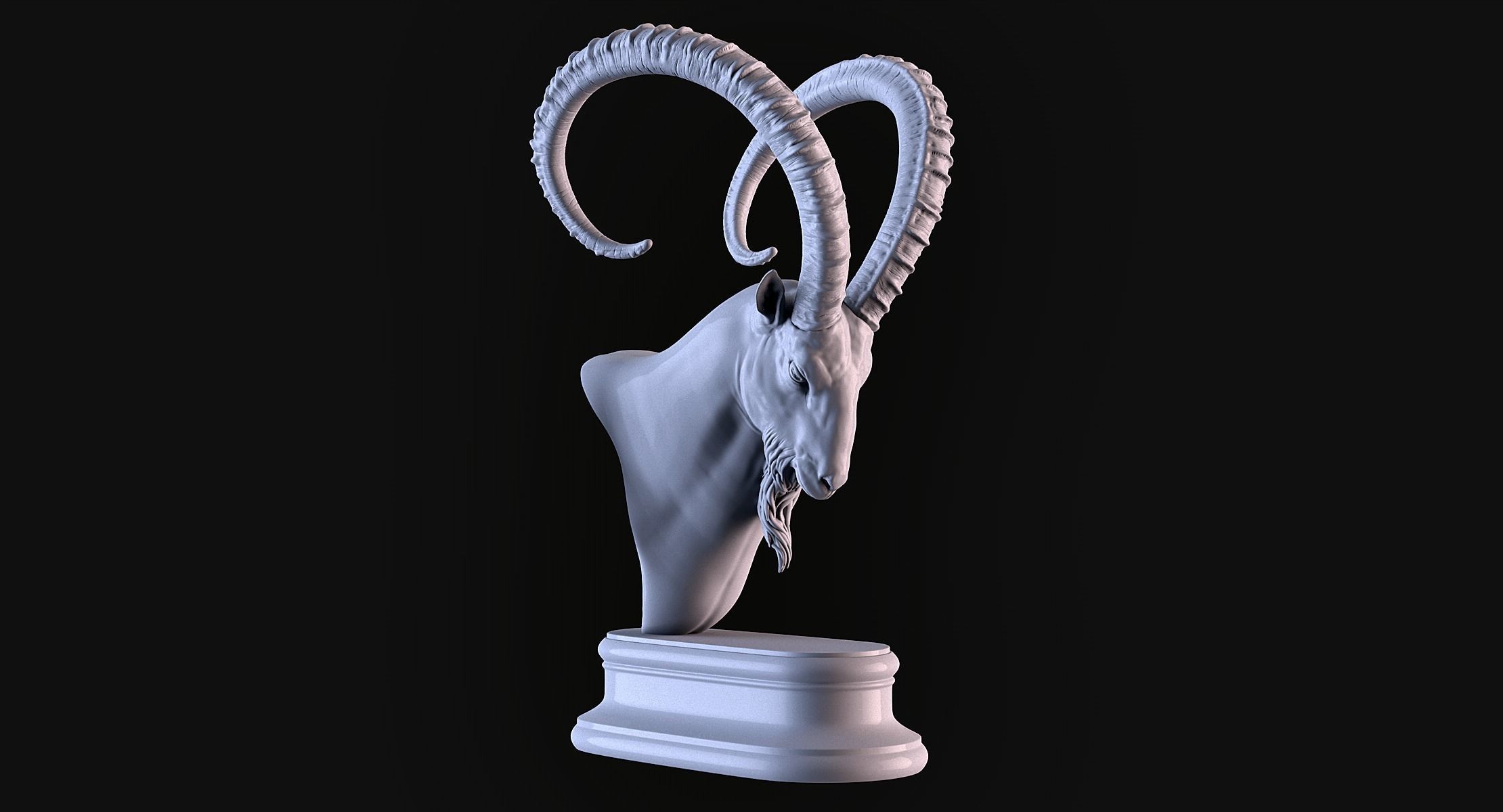 Ibex Head 3D model 3D printable | CGTrader