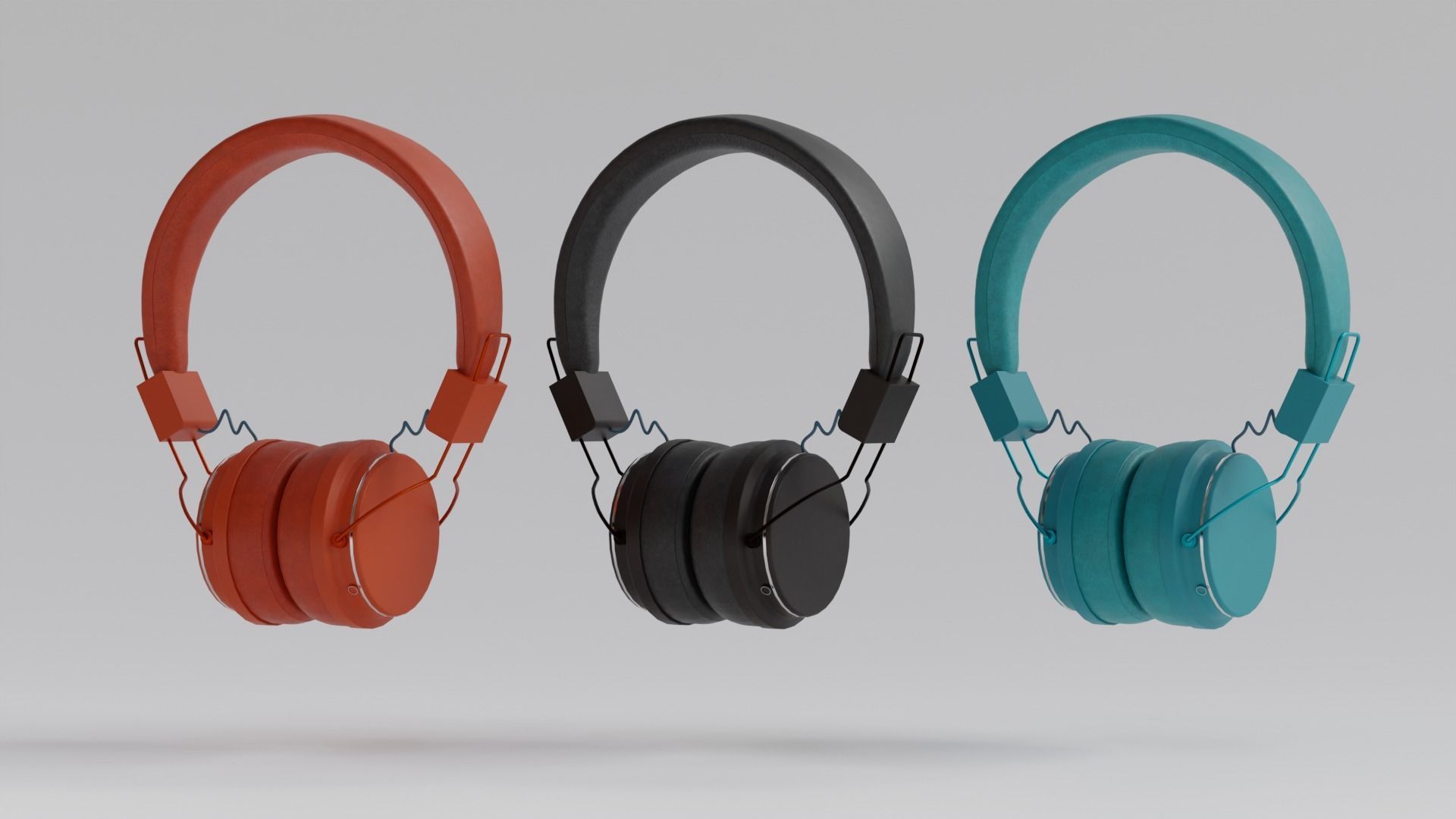 Headphone Collection in 3 colors 3D model | CGTrader