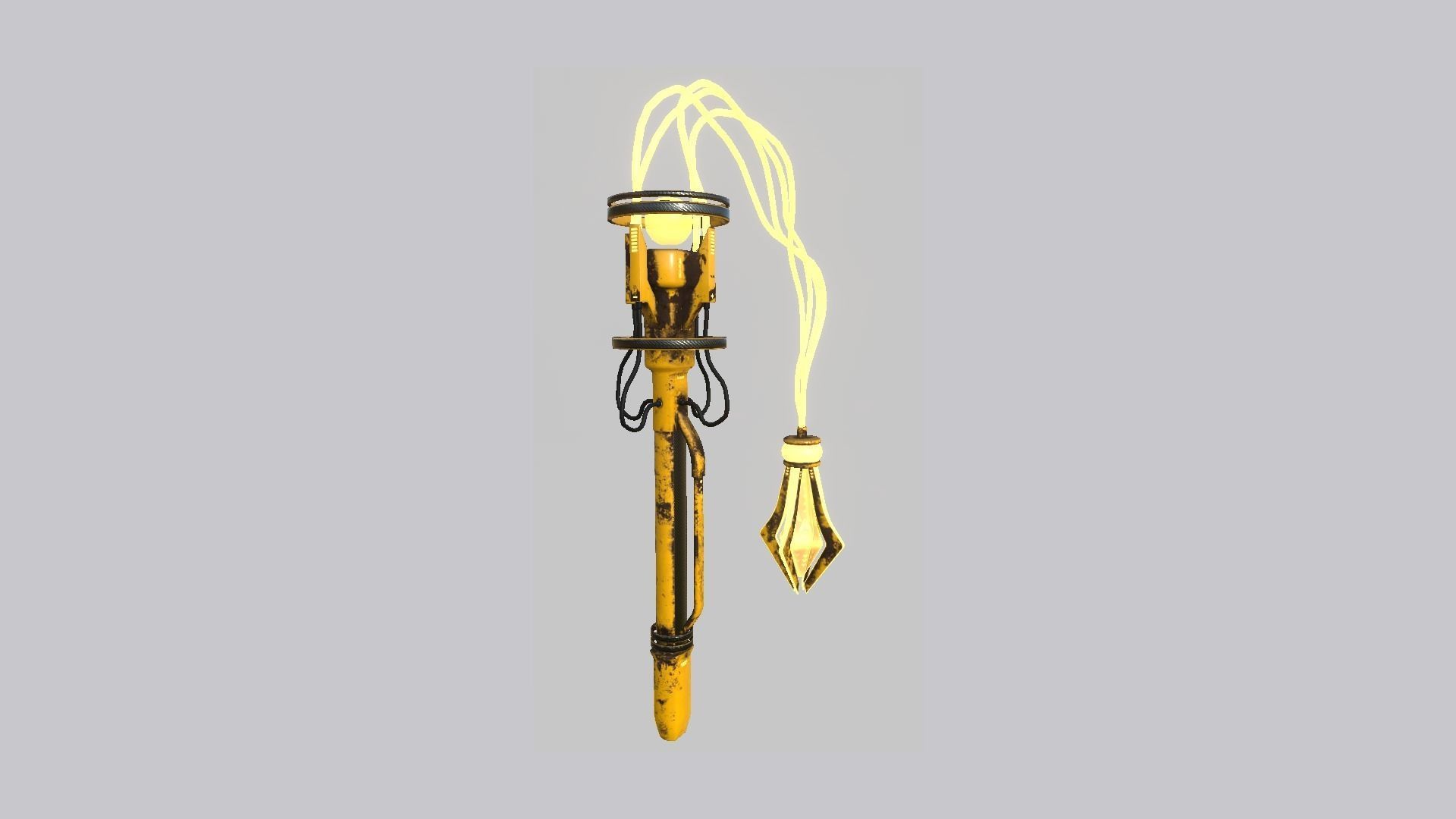 3D model SciFi Flail A08 Yellow - Sci Fi Weapon Design VR / AR / low ...