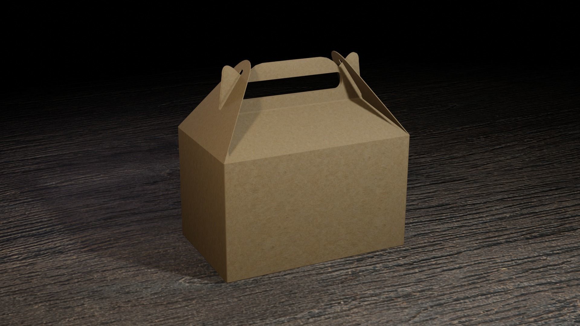 Brown Paper Gable Box 3D model | CGTrader