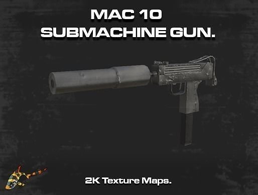 3D model Mac 10 Submachine gun VR / AR / low-poly | CGTrader