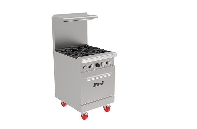 3D model 4 Burner Range Oven Natural Gas VR / AR / low-poly | CGTrader