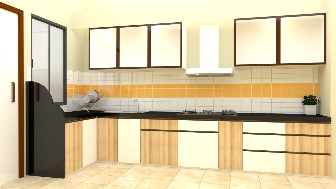 L Shape Kitchen free 3D model | CGTrader