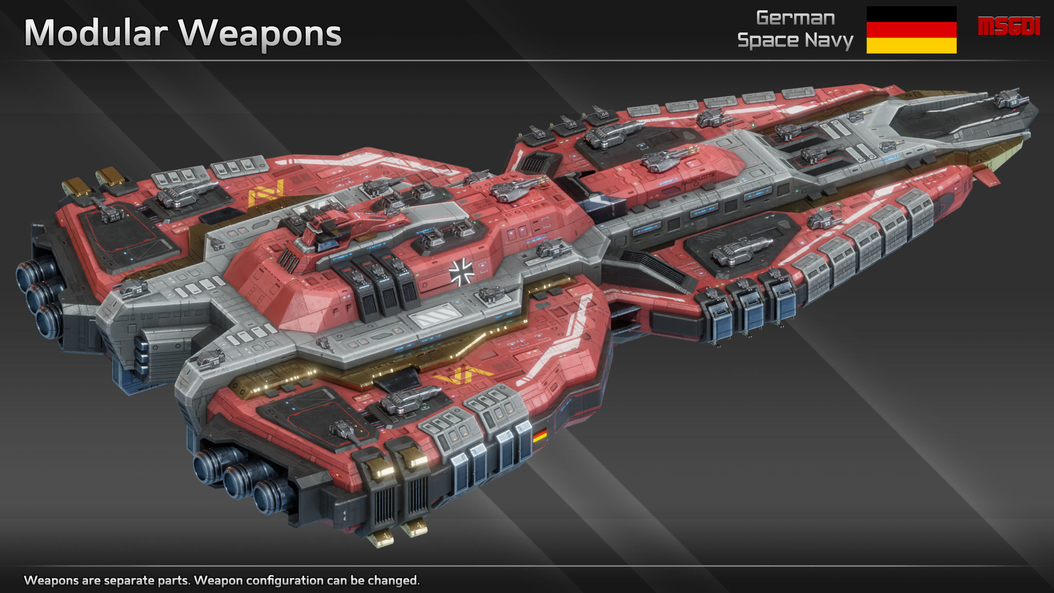 3D model GSN Spaceship Siegfried Class Battleship VR / AR / low-poly ...