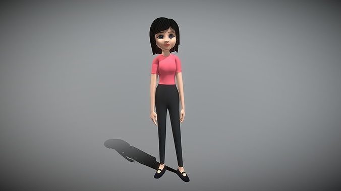 3D model Cartoon Woman VR / AR / low-poly rigged animated | CGTrader