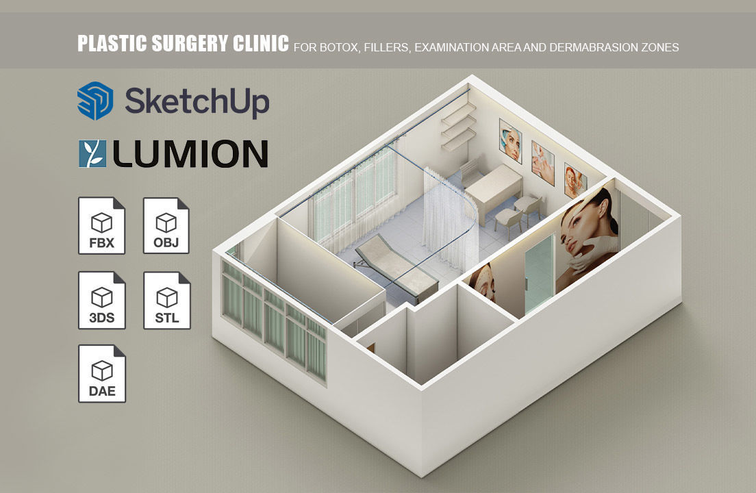 Plastic surgery clinic orthographic view 3D model | CGTrader