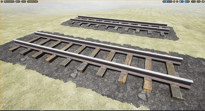 3D model Railroad tracks VR / AR / low-poly | CGTrader