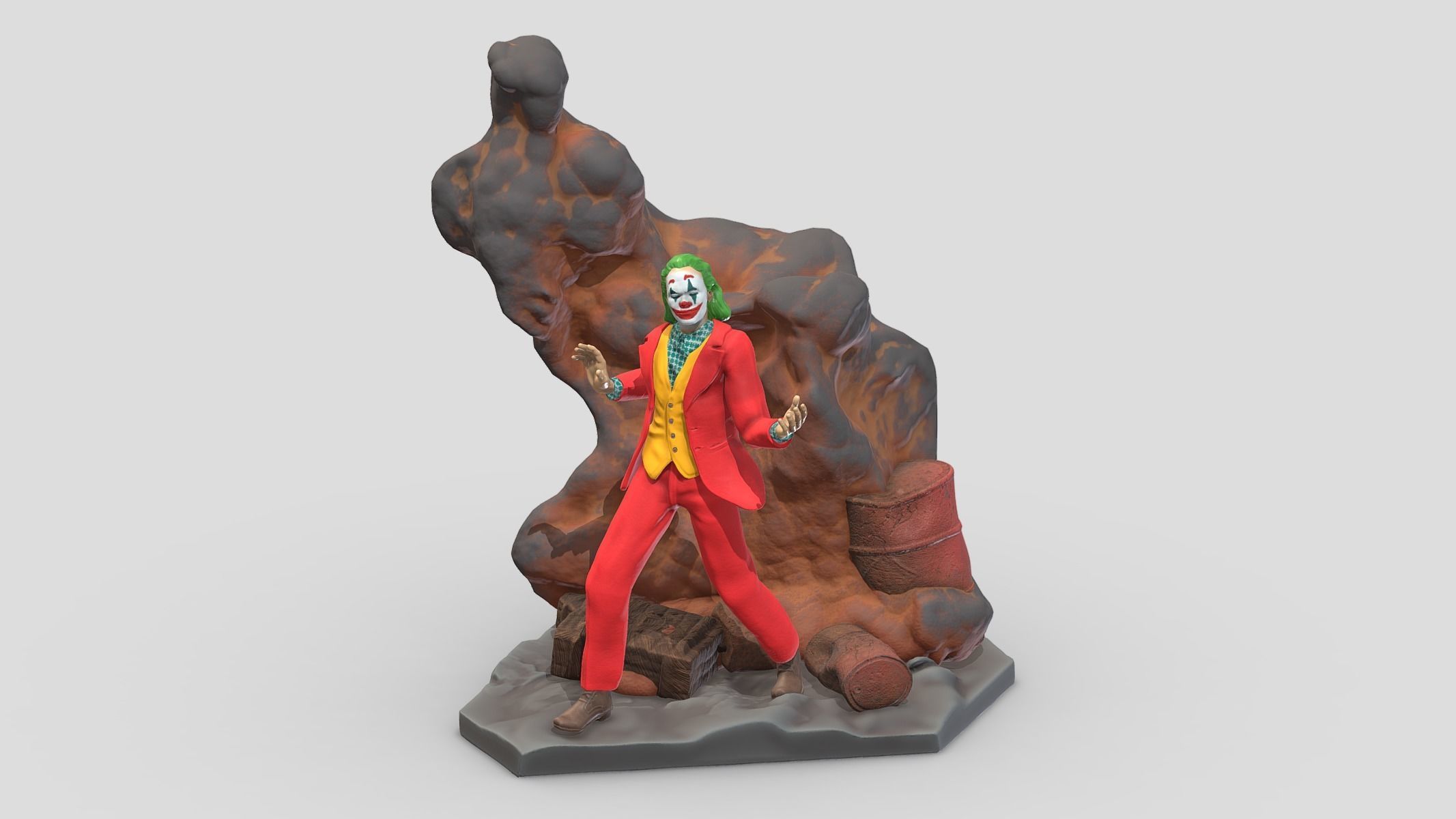 3D model Joker Low Poly PBR Realistic figurine VR / AR / low-poly ...