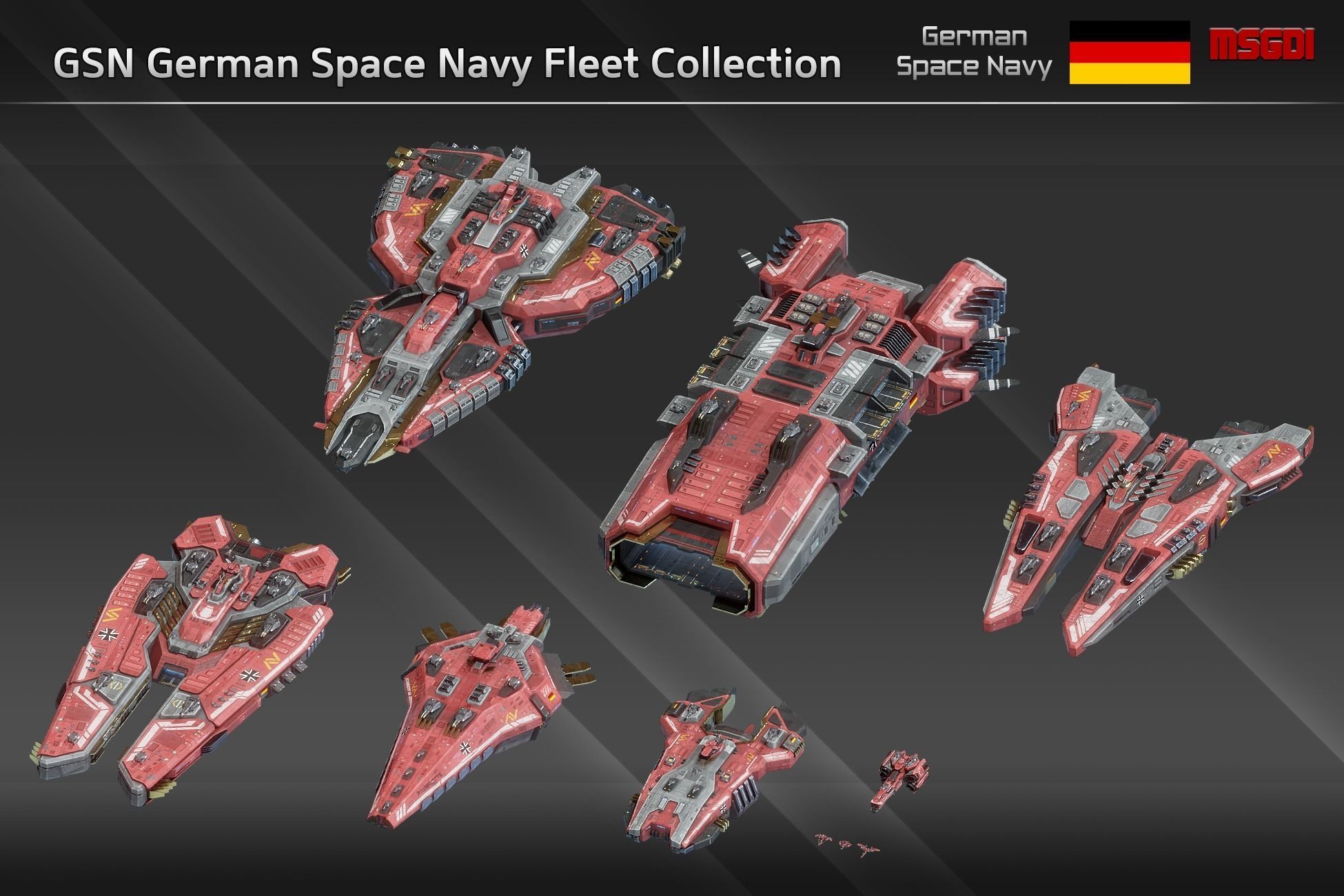 GSN German Space Navy Fleet Collection VR / AR / low-poly | CGTrader