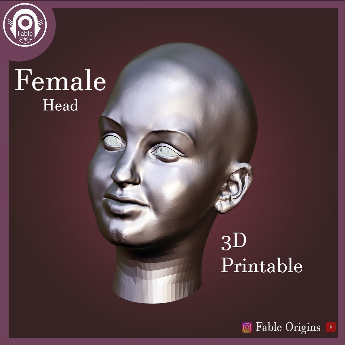 Female Head 3D model 3D printable | CGTrader
