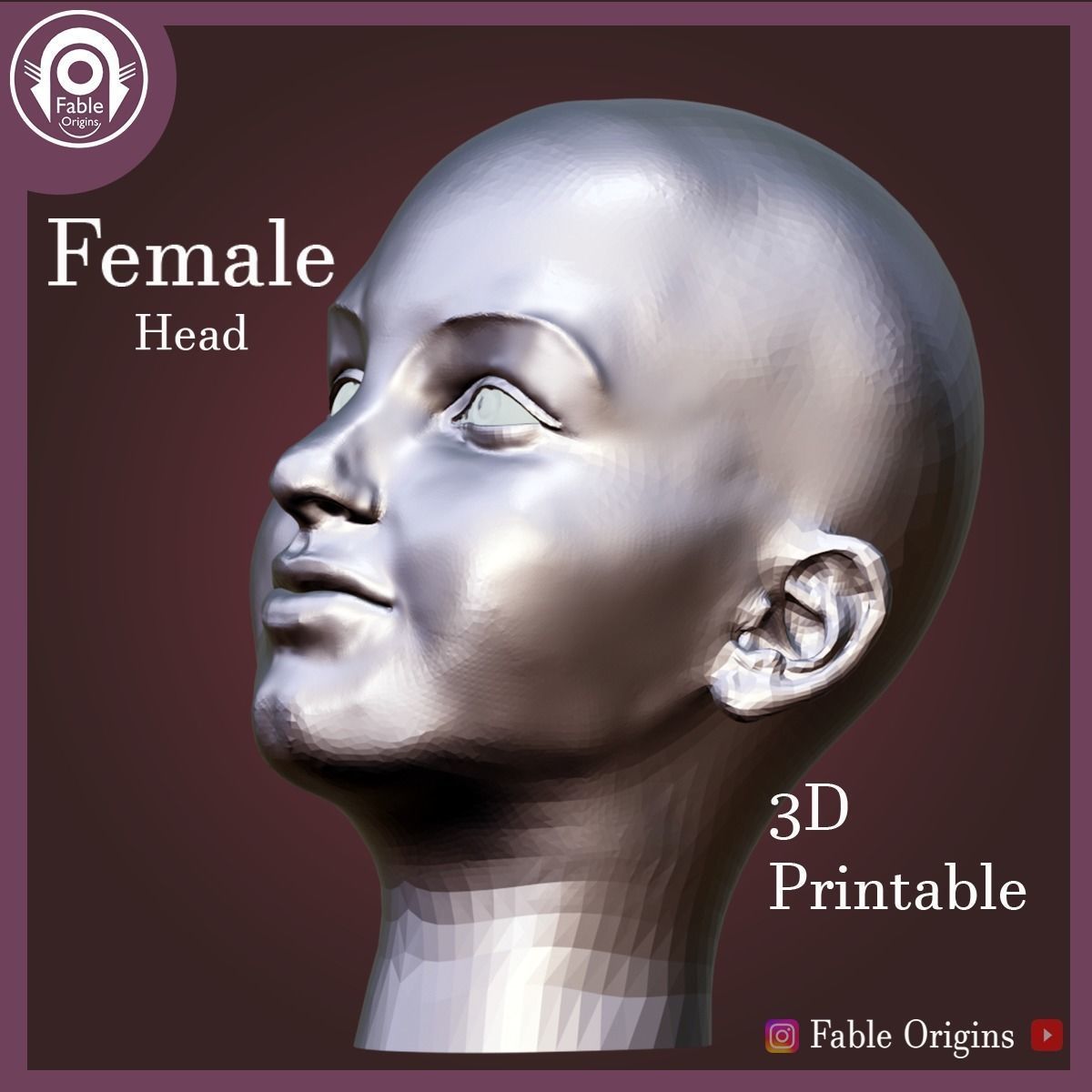 Female Head 3D model 3D printable | CGTrader