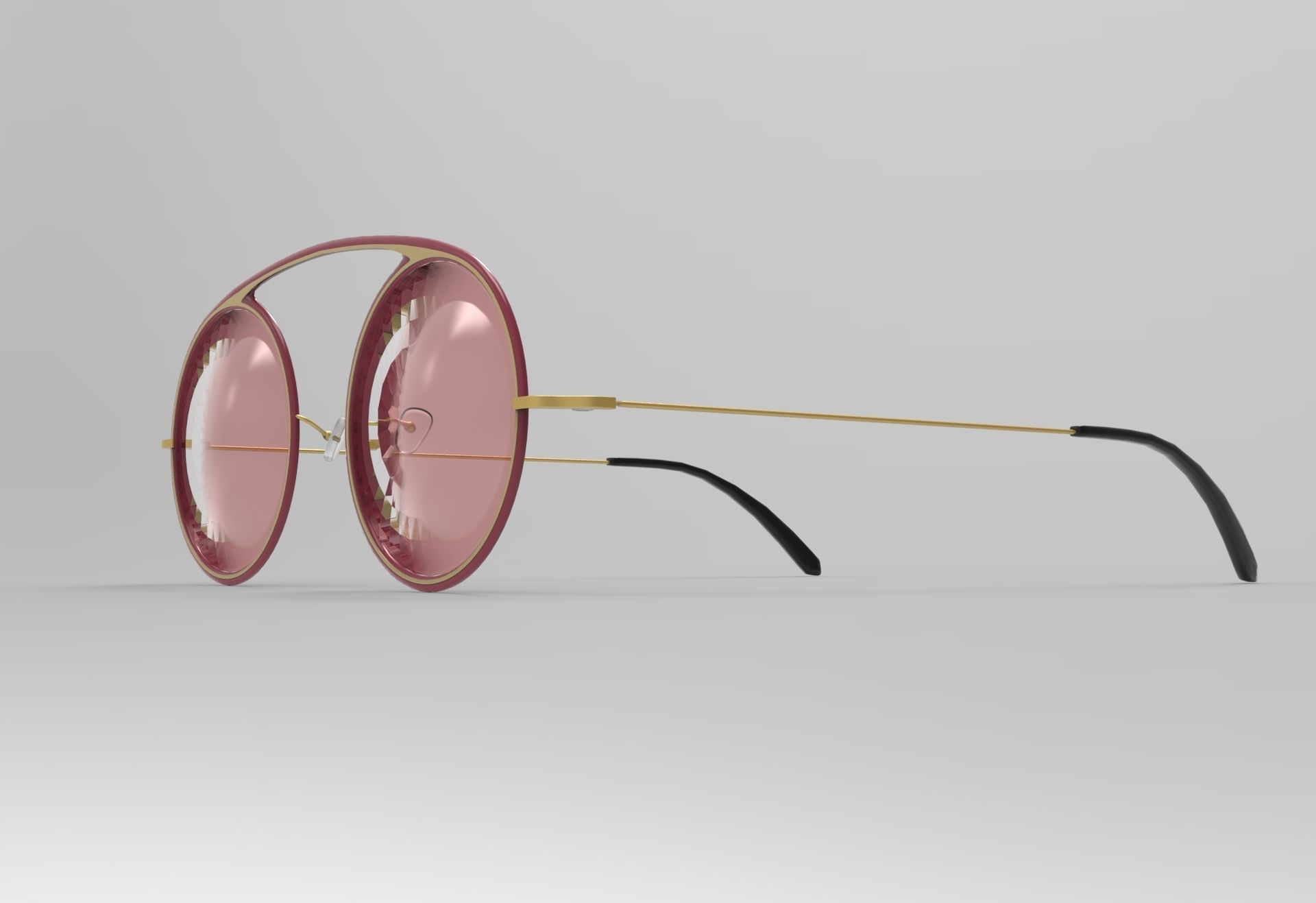 3D model Acetate Round Framed Glasses VR / AR / low-poly | CGTrader