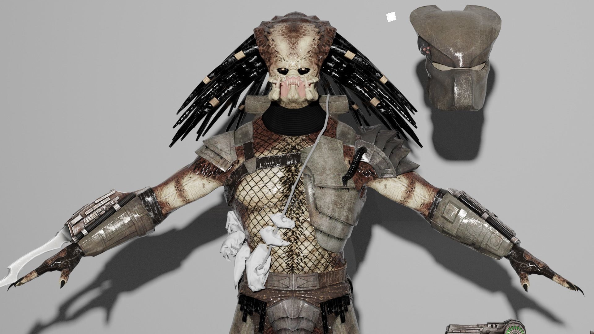 Predator character with claws 3D model rigged | CGTrader