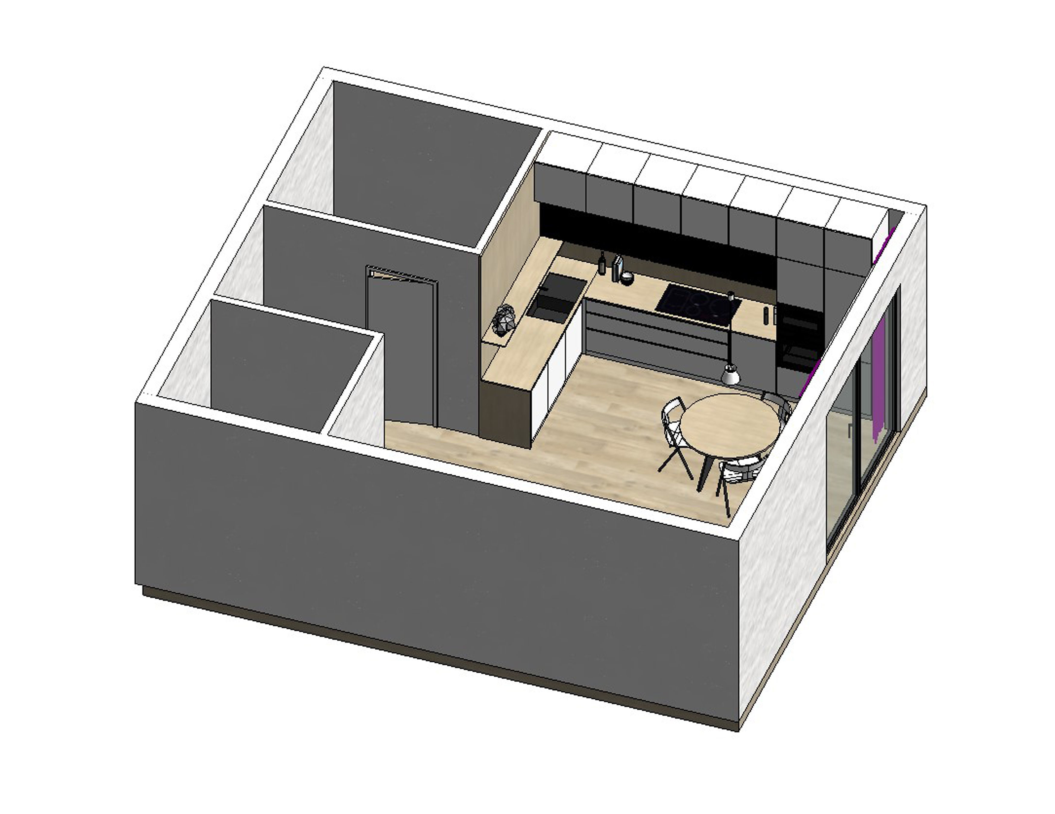 3D model Modern Kitchen Created in Revit 11 VR / AR / low-poly | CGTrader