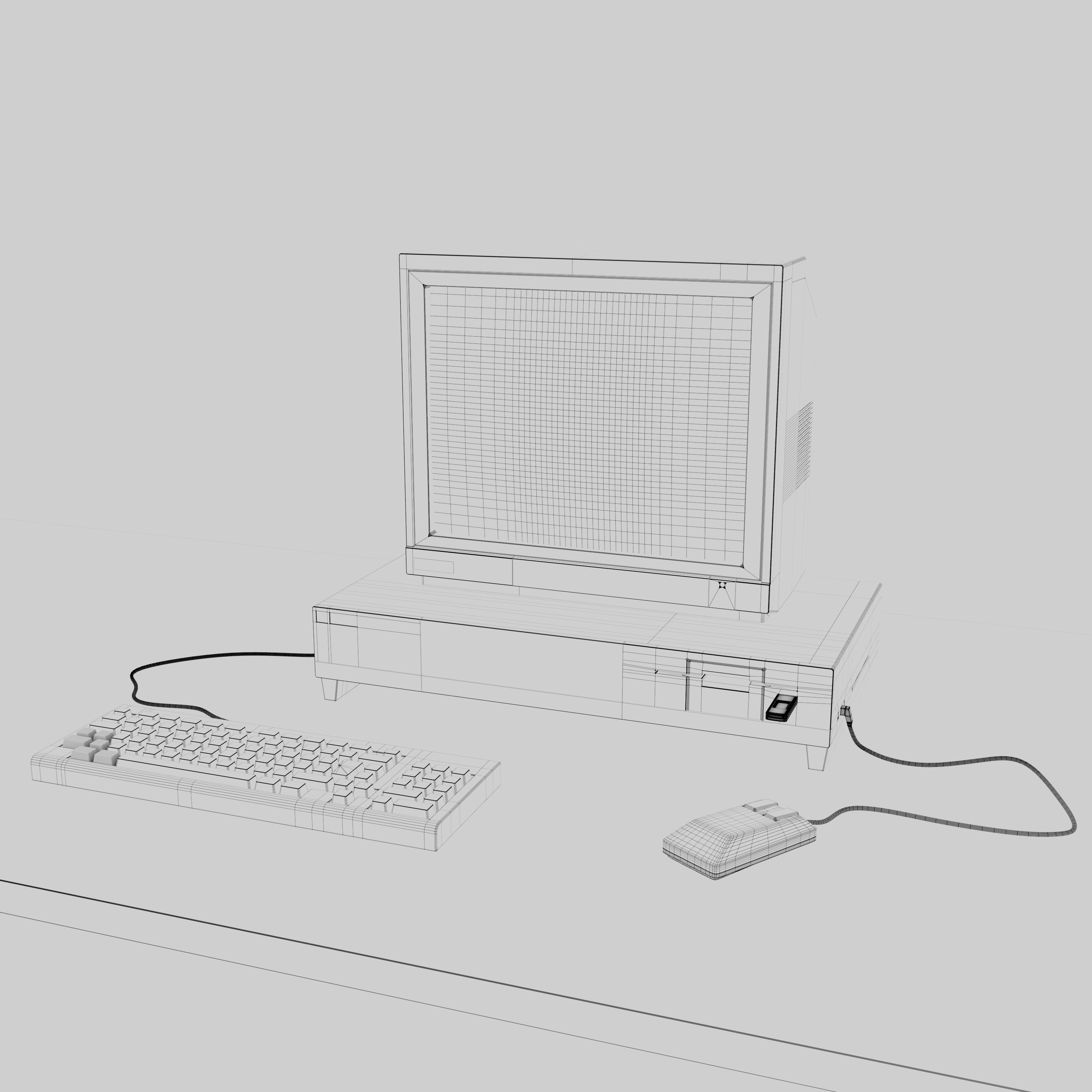 Commodore - Retro Computer with Keyboard and Mouse 3D model | CGTrader