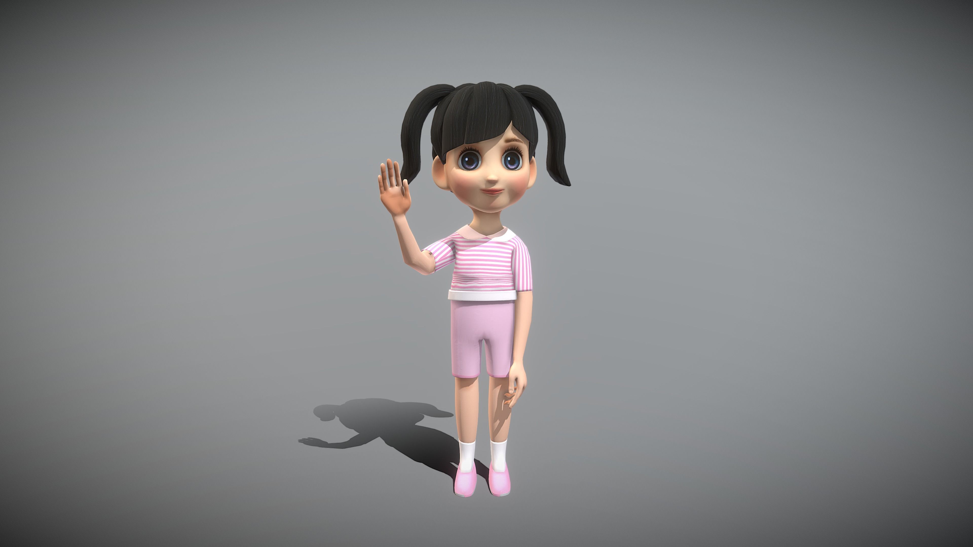 3D model Cartoon Girl VR / AR / low-poly rigged animated | CGTrader