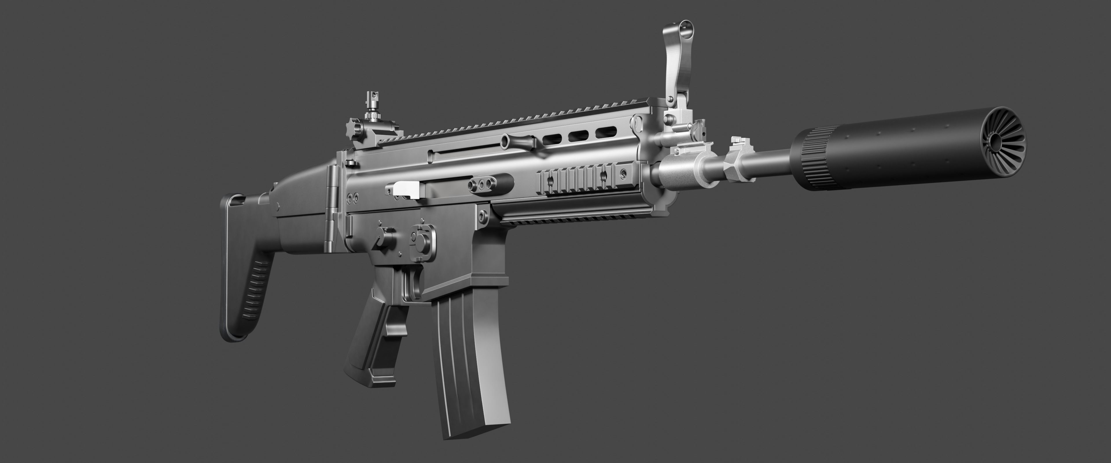 FN SCAR-H High Poly free 3D model | CGTrader