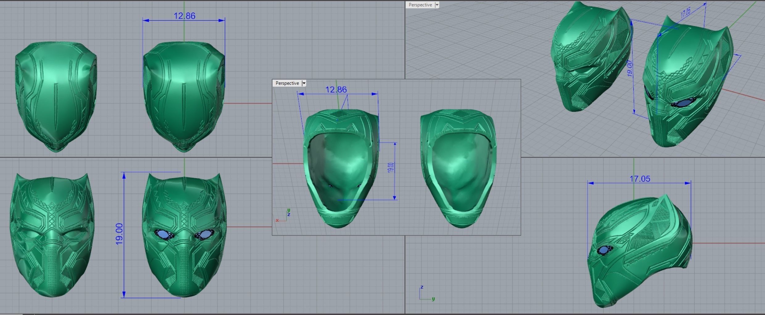 Black Panther Mask 3DM STL OBJ model for 3D printing and CNC 3D model 3D printable | CGTrader