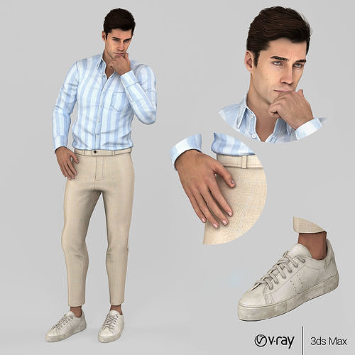 3D model character David VR / AR / low-poly | CGTrader