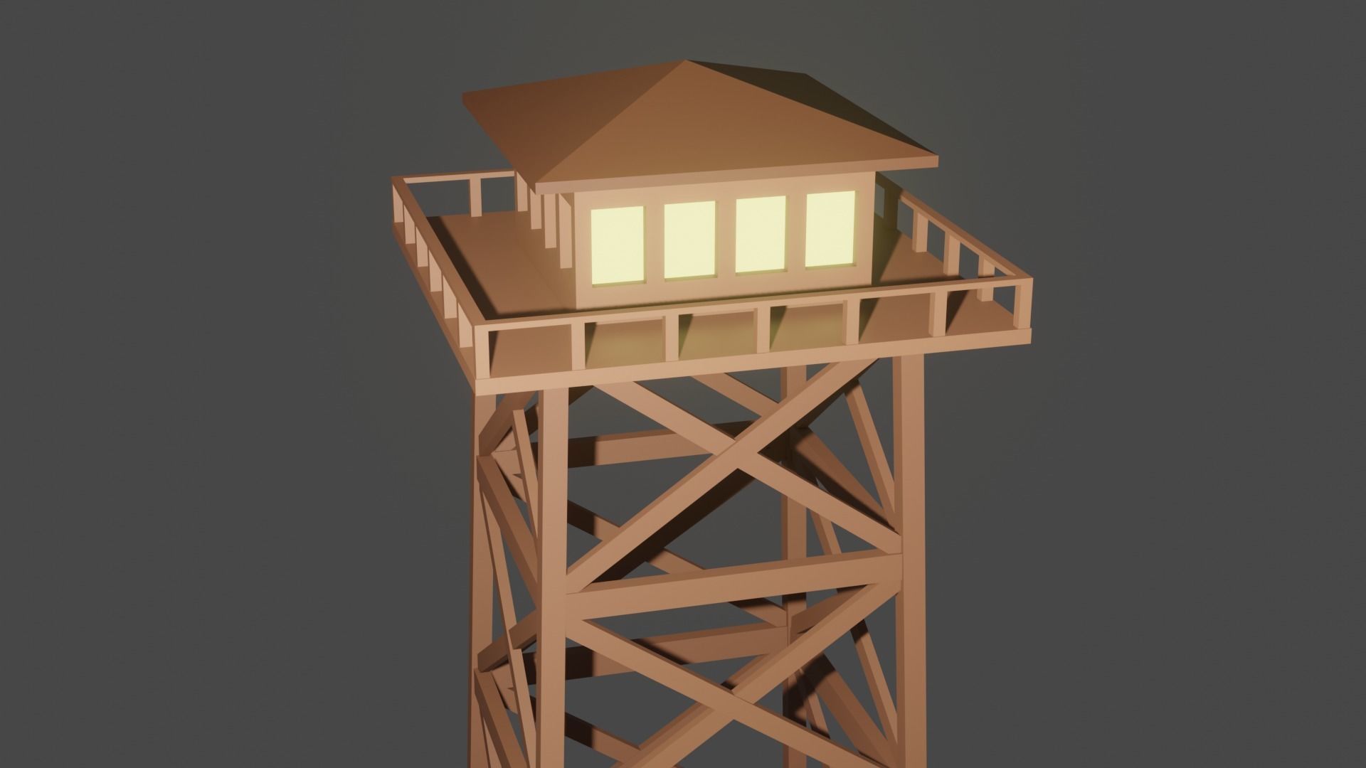 3D model Low Poly Watchtower lighthouse in forest VR / AR / low-poly ...