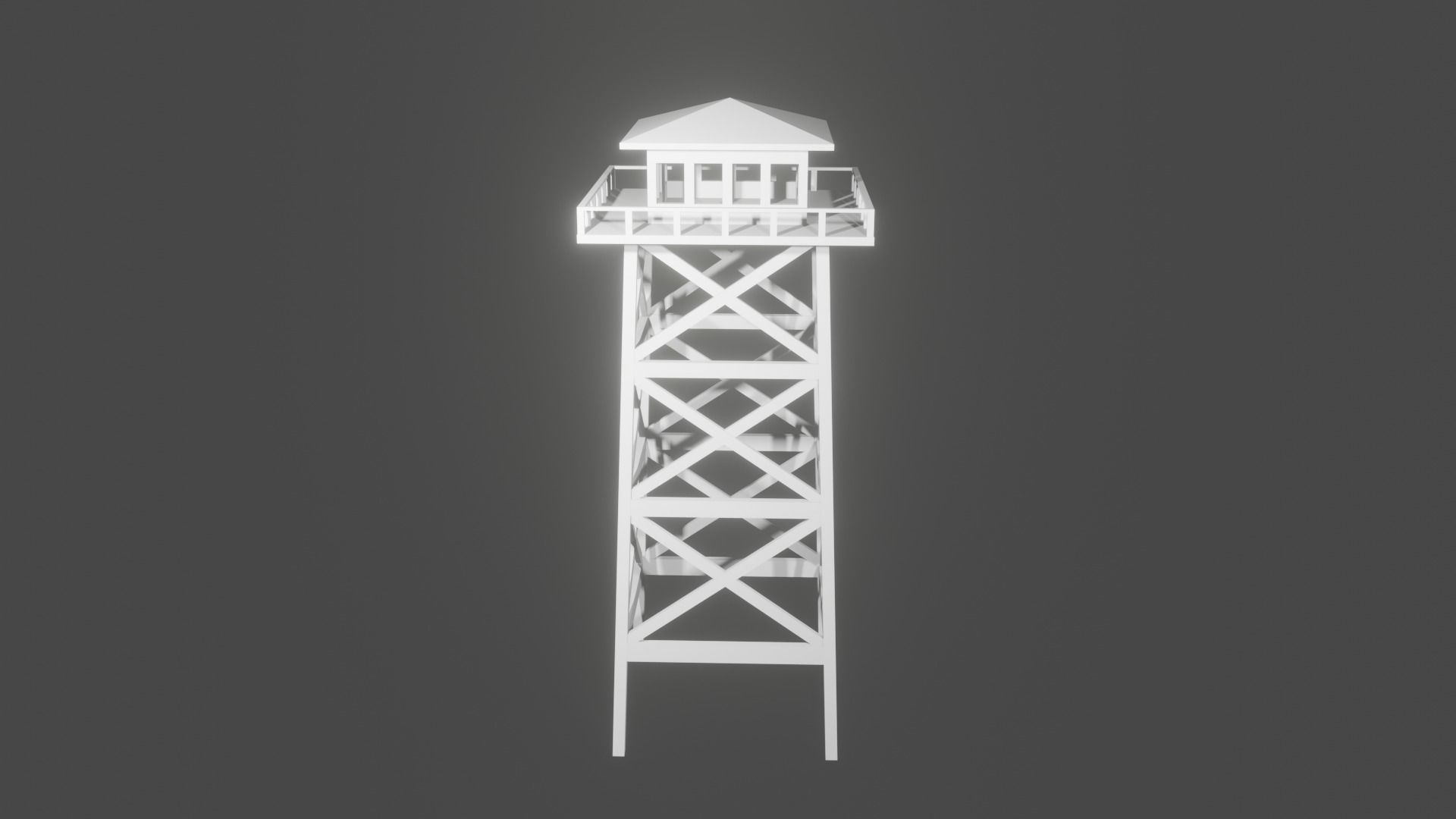 3D model Low Poly Watchtower lighthouse in forest VR / AR / low-poly ...