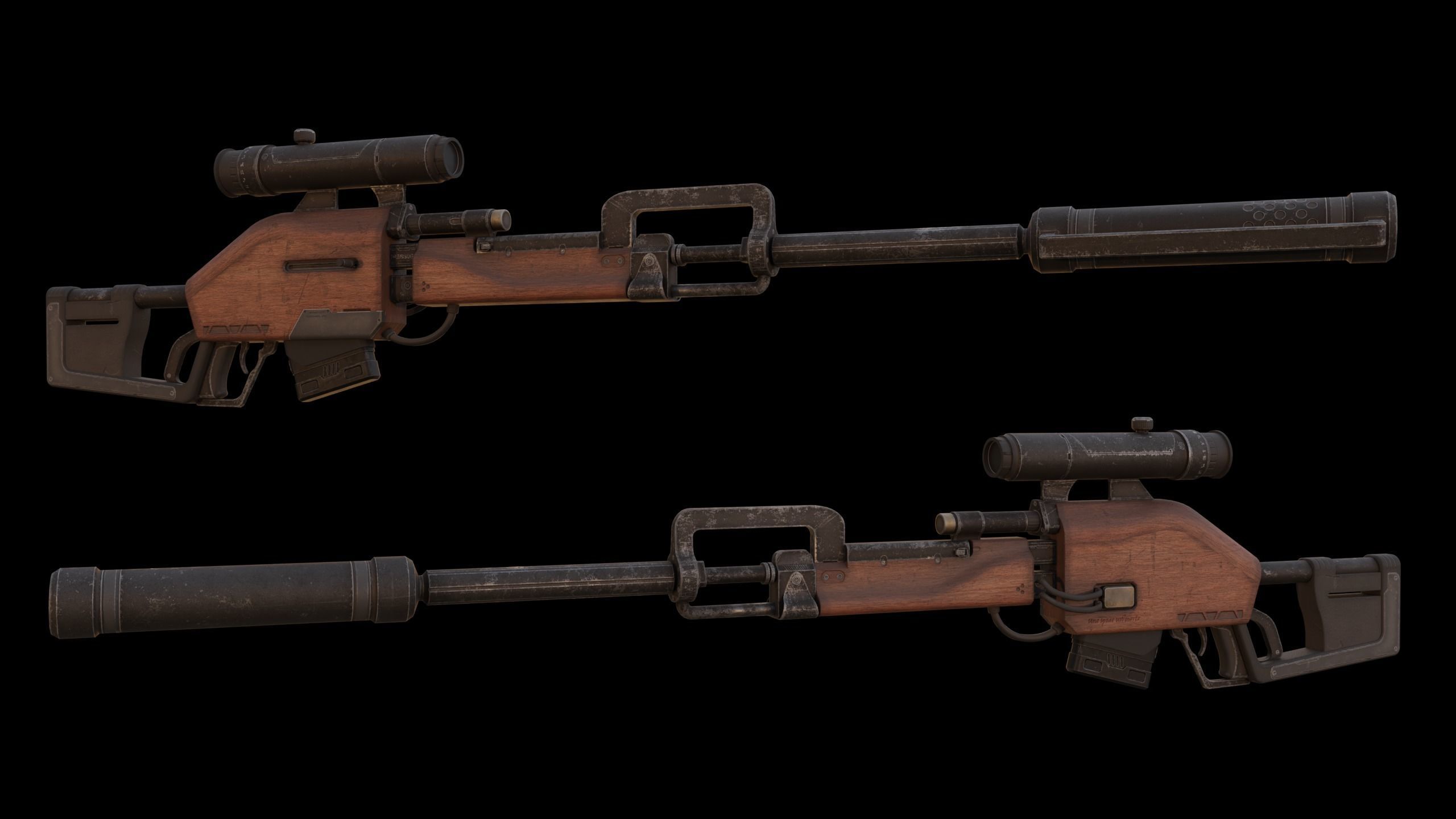 3D model Sniper Rifle Concept Low-poly 3D model VR / AR / low-poly ...