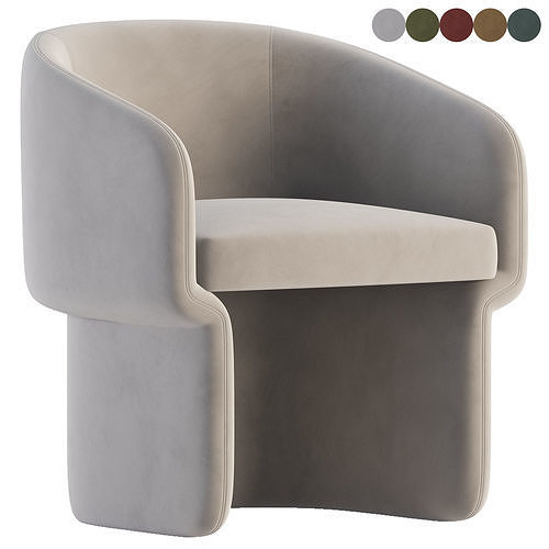 Lowrance Velvet Barrel chair 3D model | CGTrader