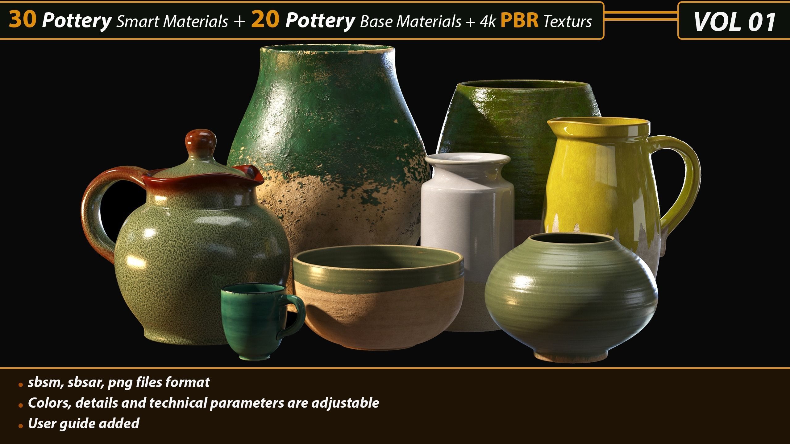 30 Pottery Smart material 20 Base Material with textures Texture | CGTrader