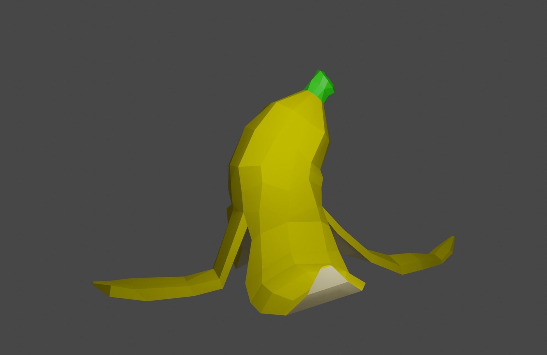 Low Poly Banana Peel 3D model | CGTrader