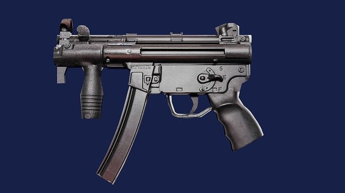 3D model shot automatic machine gun game ready VR / AR / low-poly ...