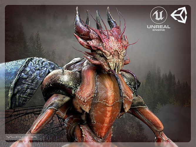 3D model Lizard - Demon Beetle VR / AR / low-poly | CGTrader