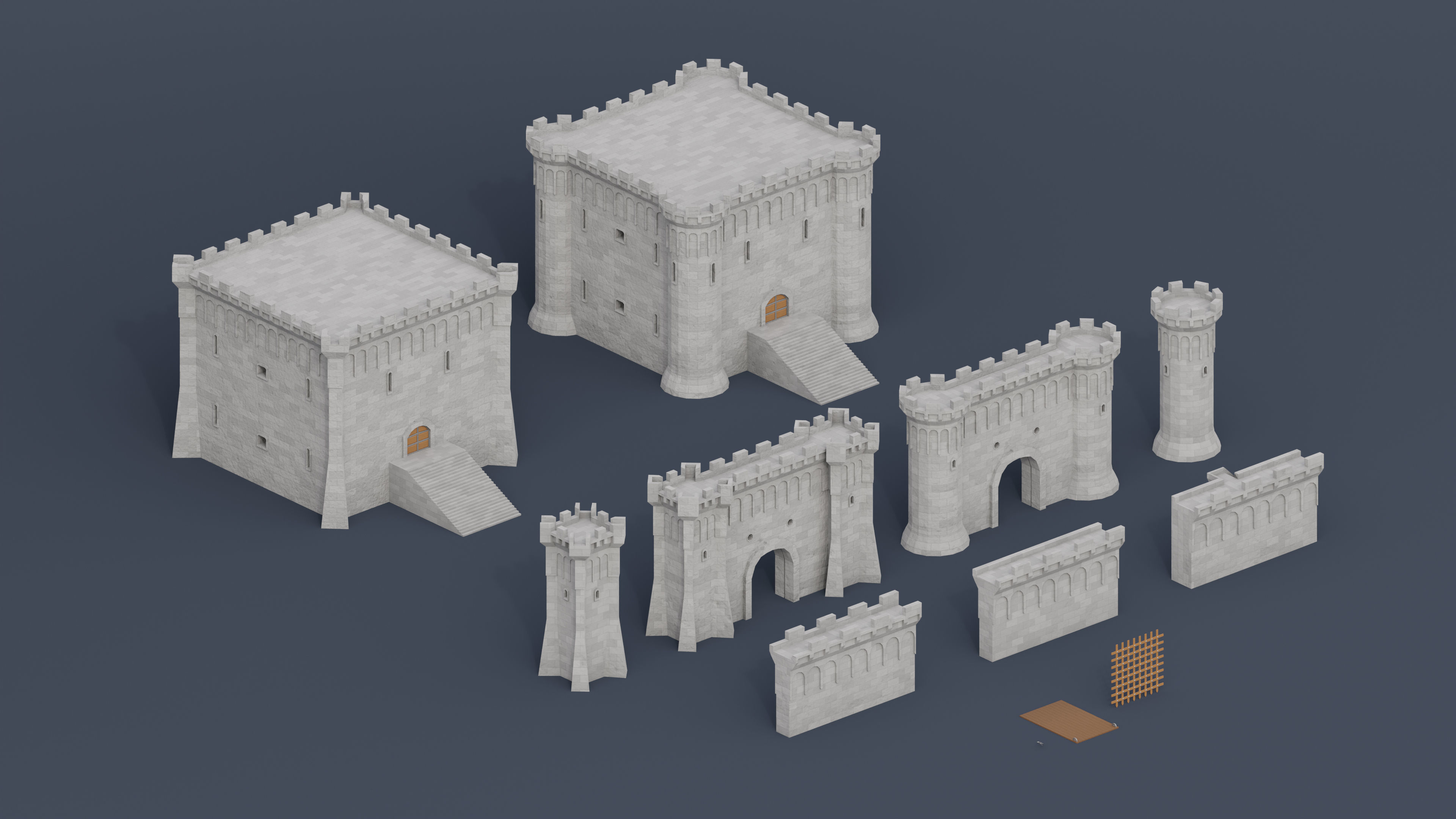 3D model Castle Asset Pack VR / AR / low-poly | CGTrader