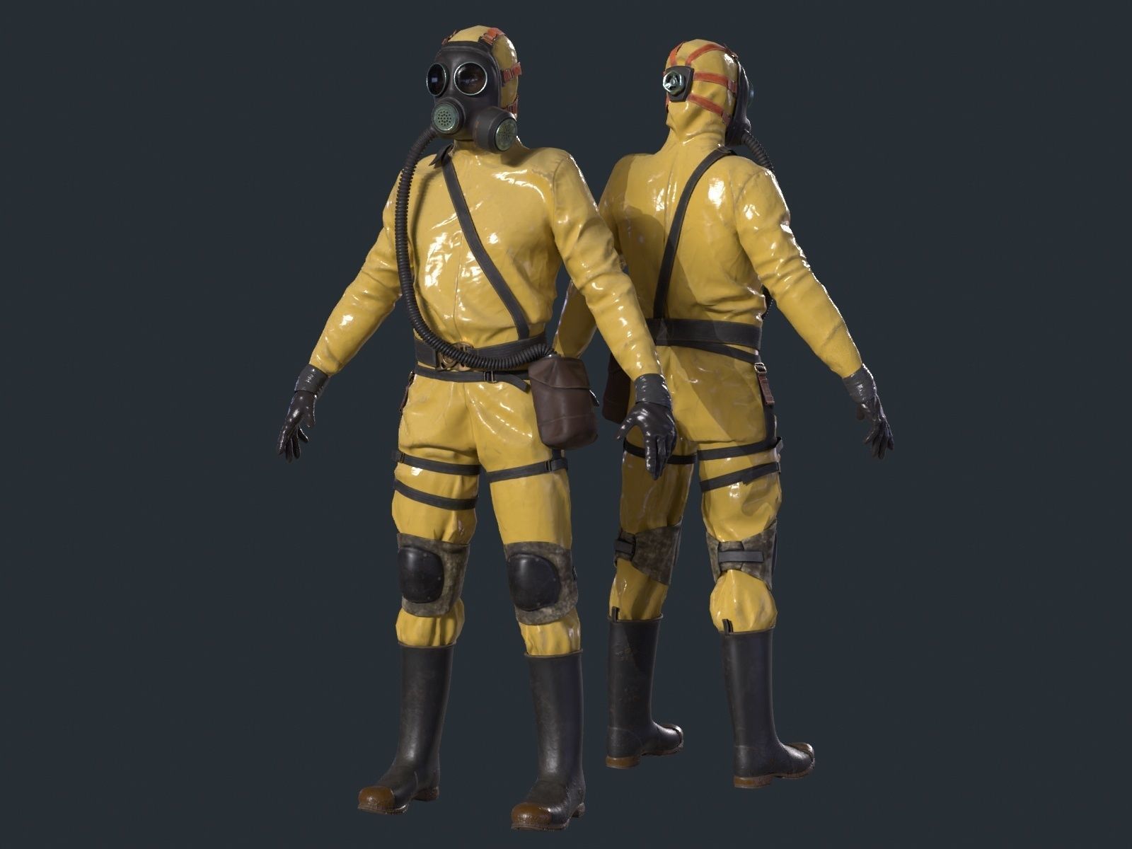 3D model Hazmat Suit Soldier with Rig VR / AR / low-poly | CGTrader