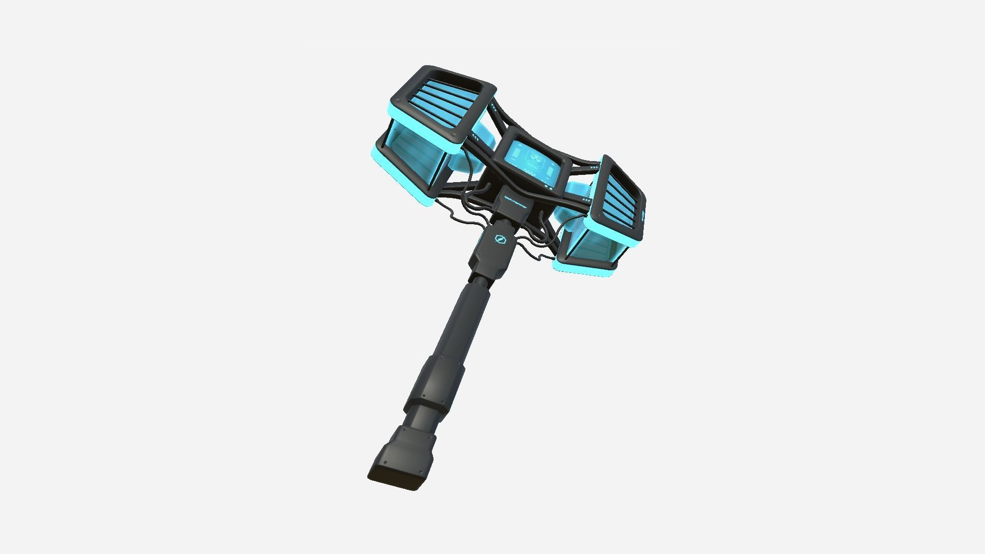 3D model SciFi War Hammer A01 Black Blue - Sci Fi Weapon Design VR / AR / low-poly | CGTrader