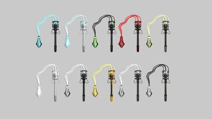 10 SciFi Flails A Collection - Sci Fi Weapon Design VR / AR / low-poly ...