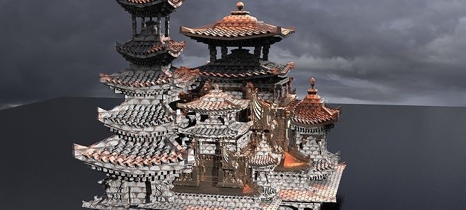Dragon Temples Kitbash 1 3D model | CGTrader