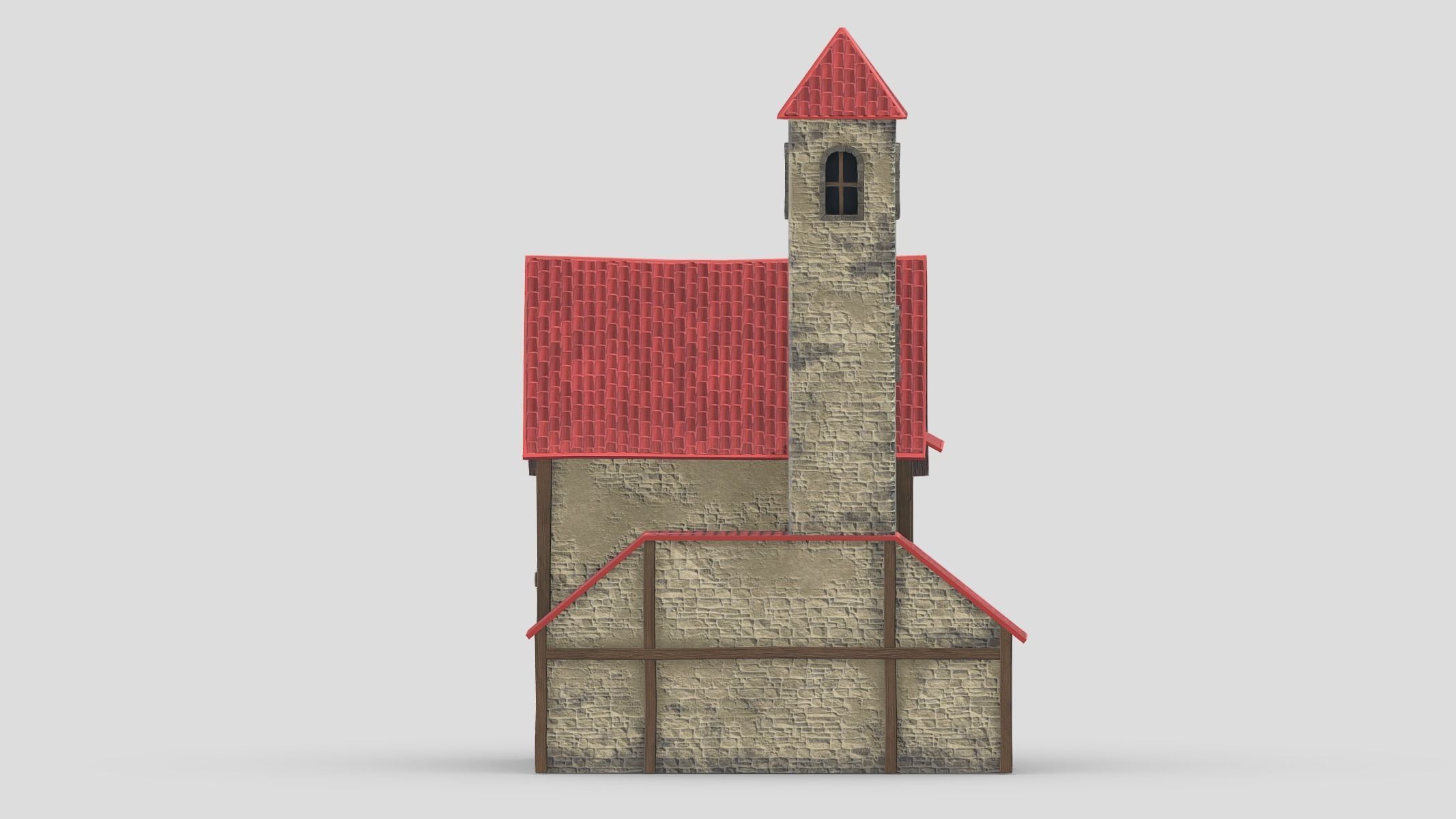 3D model Medieval Building 03 Low Poly PBR Realistic VR / AR / low-poly ...