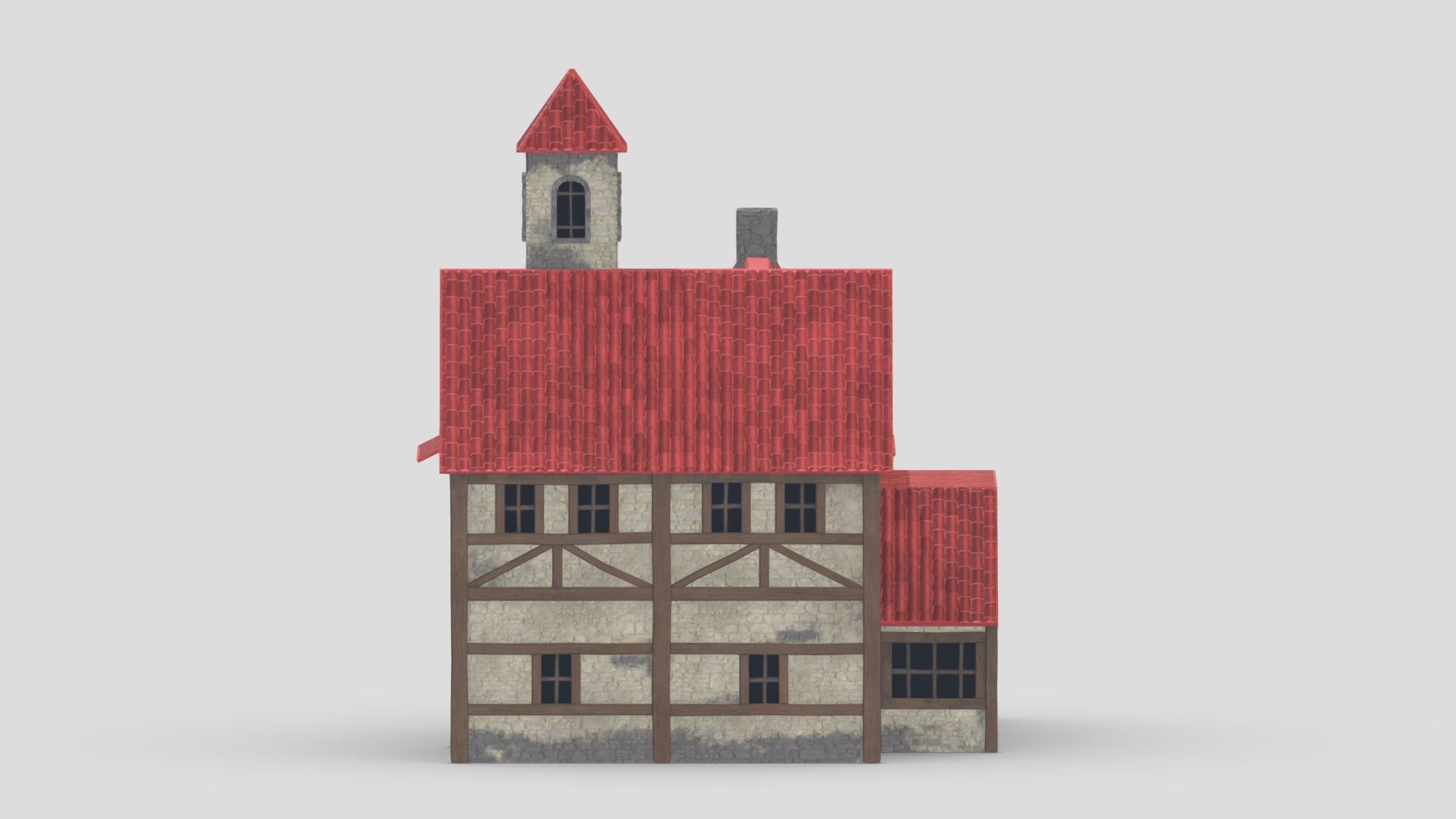 3D model Medieval Building 04 Low Poly PBR Realistic VR / AR / low-poly ...