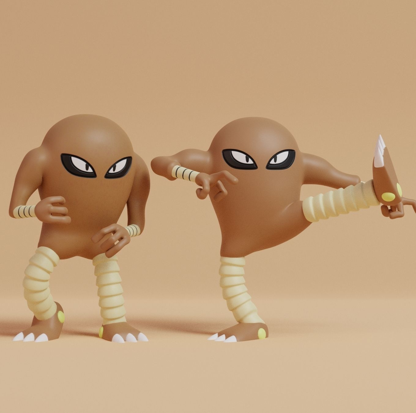 Pokemon - Hitmonlee with 2 poses 3D model 3D printable | CGTrader