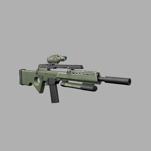 3D model Assault rifle VR / AR / low-poly | CGTrader