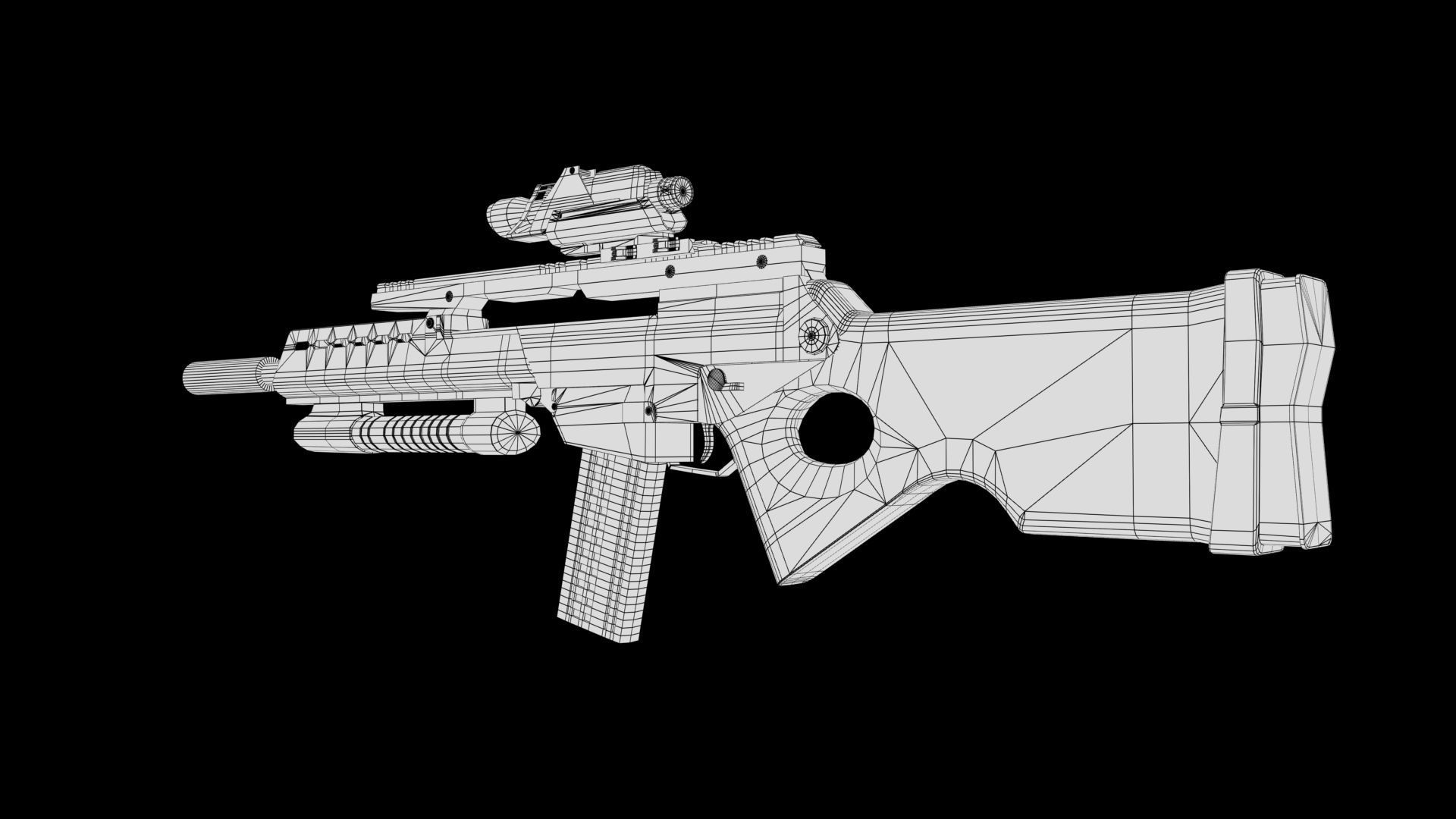 3D model Assault rifle VR / AR / low-poly | CGTrader