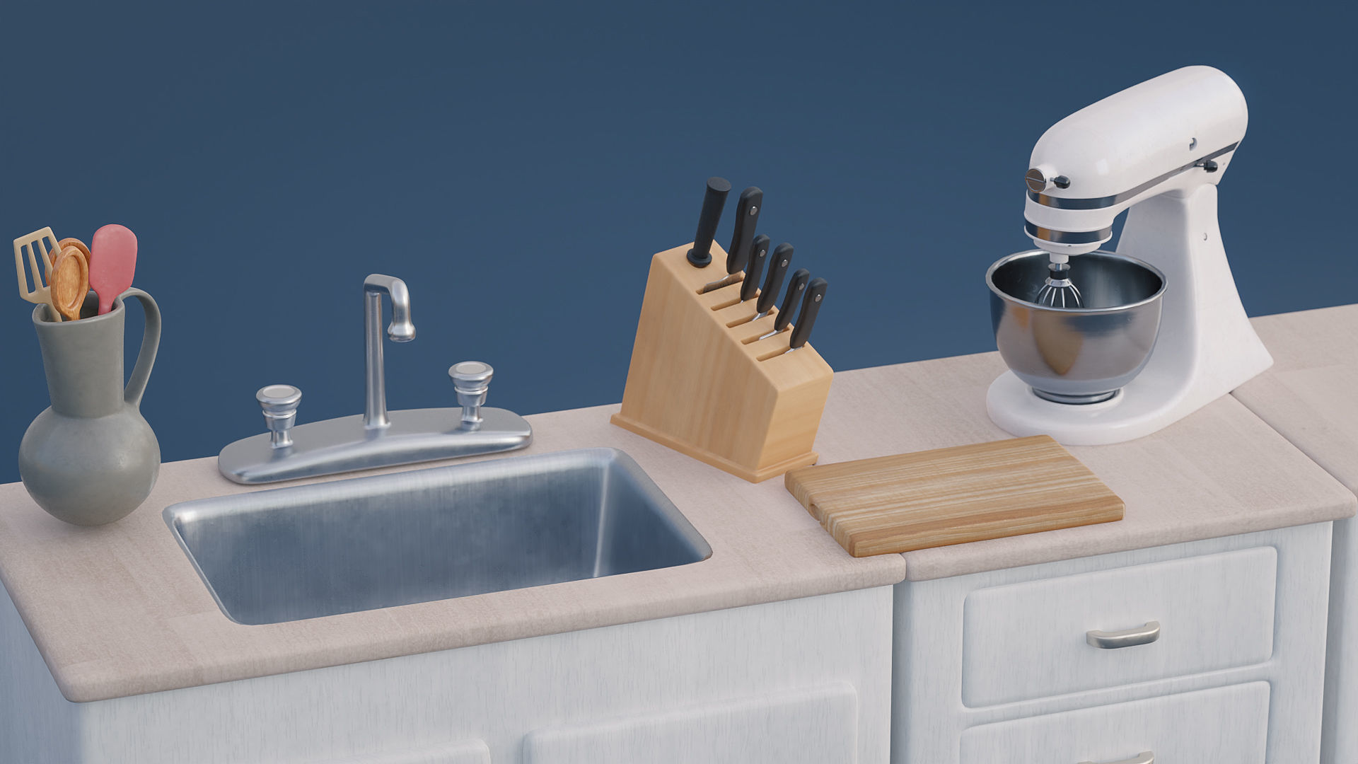Stylized Kitchen Kit 3D model | CGTrader