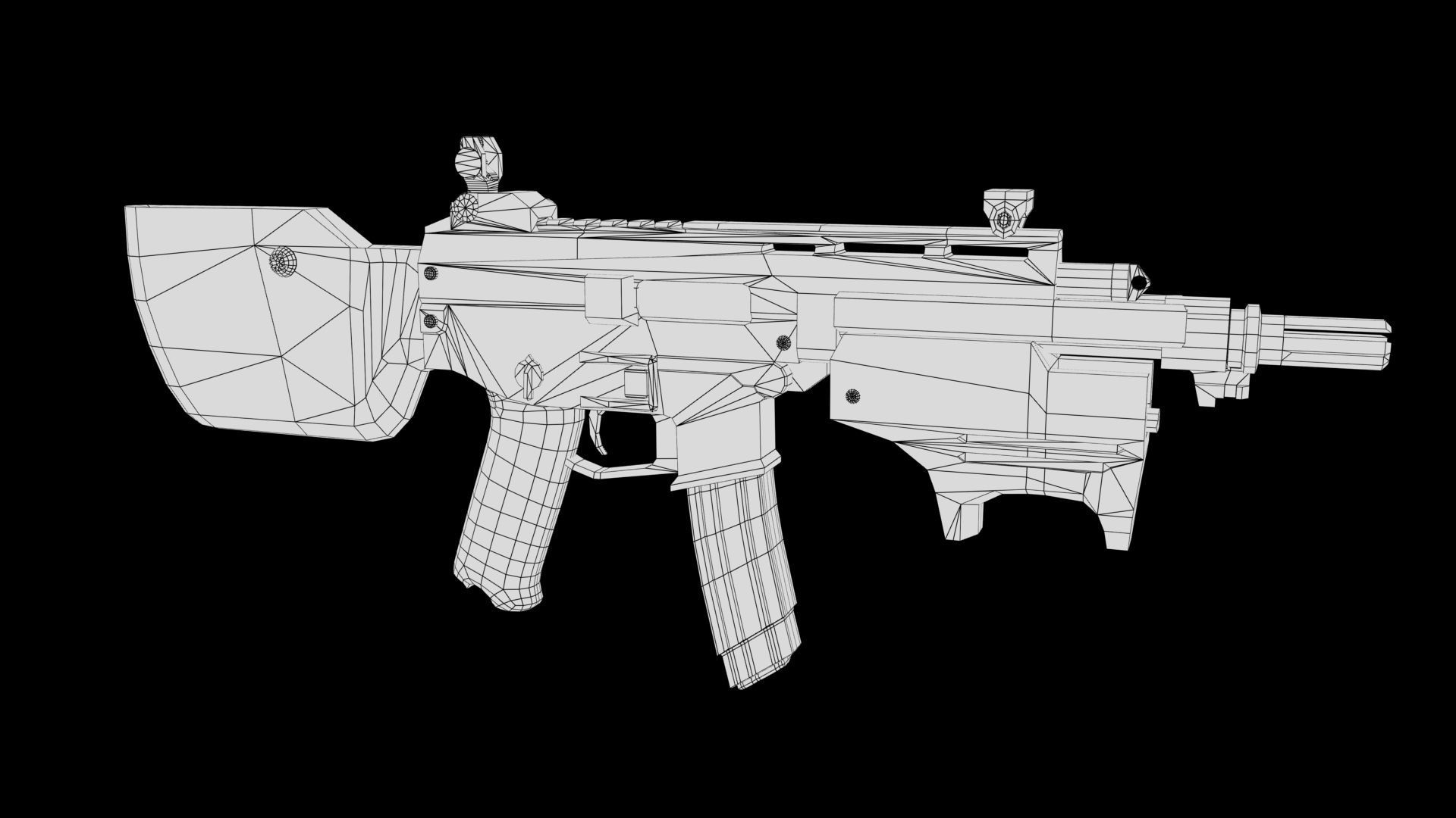 3D model Assault rifle VR / AR / low-poly | CGTrader
