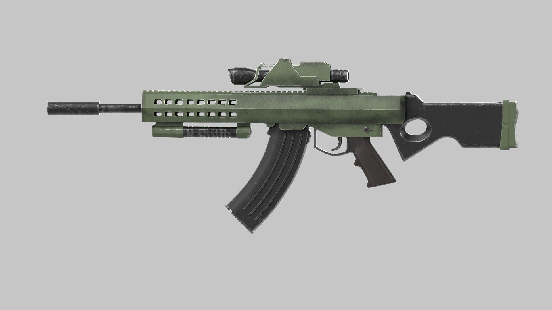 3D model Assault rifle VR / AR / low-poly | CGTrader