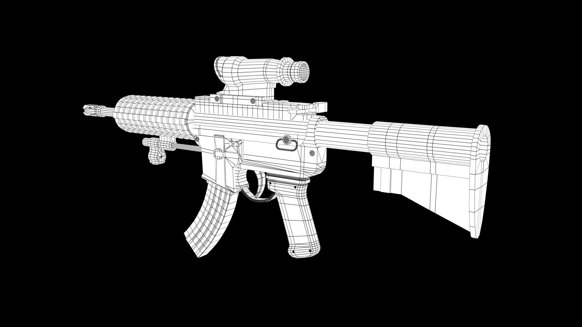3D model Assault rifle VR / AR / low-poly | CGTrader