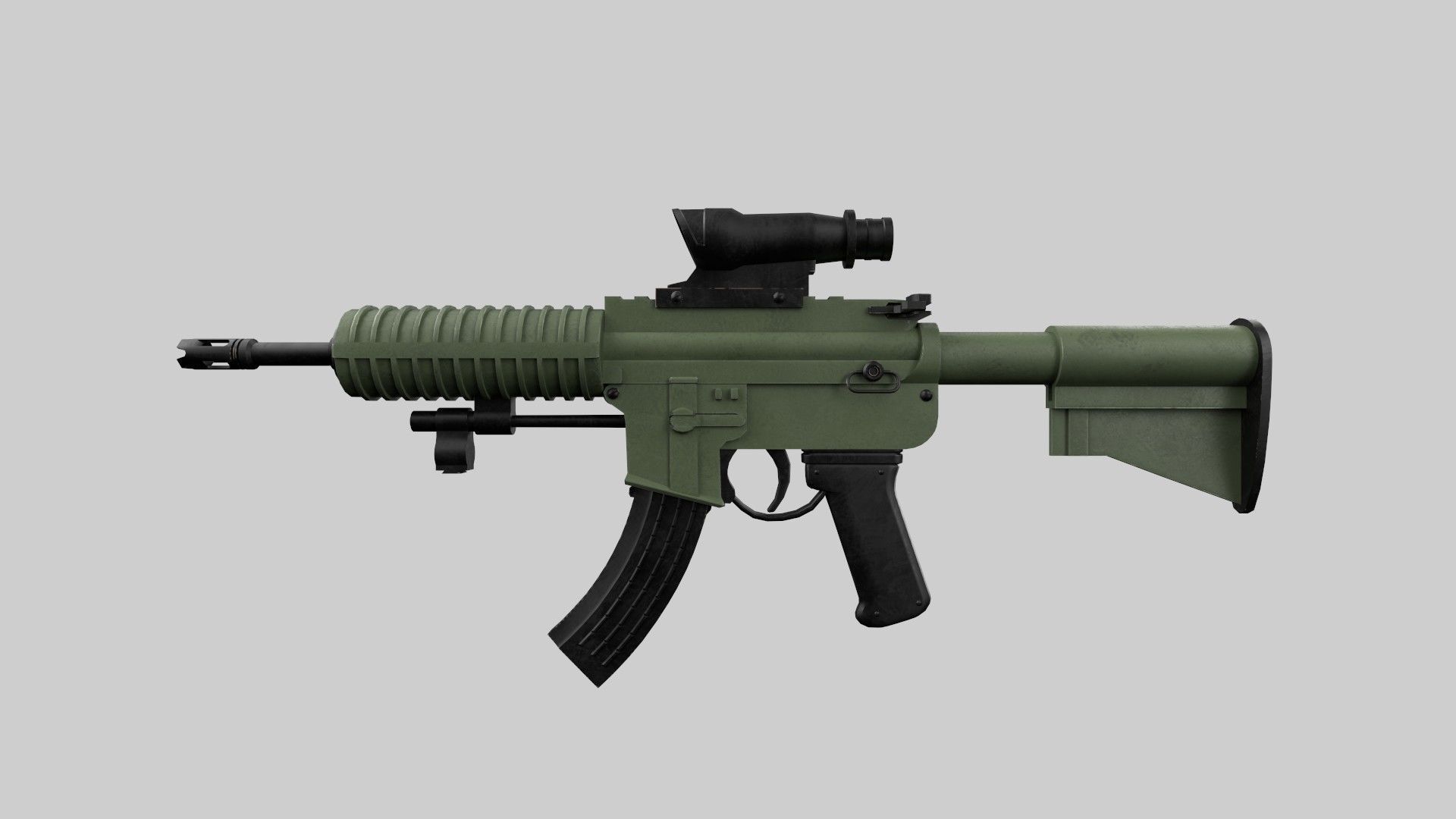 3D model Assault rifle VR / AR / low-poly | CGTrader