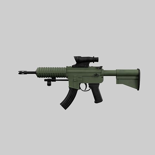 3D model Assault rifle VR / AR / low-poly | CGTrader
