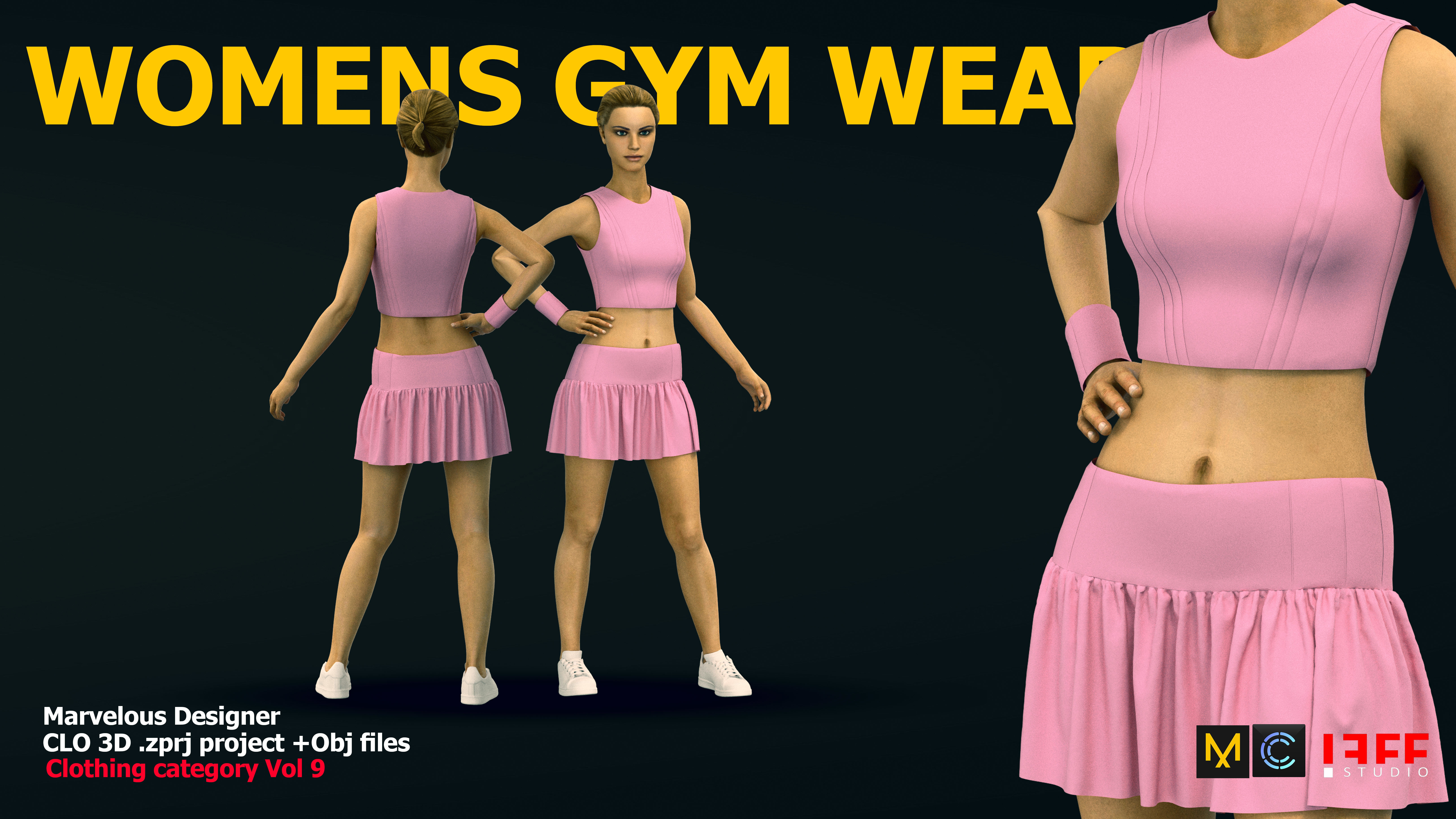 3D model WOMEN GYM WEAR VOL 9 VR / AR / low-poly | CGTrader