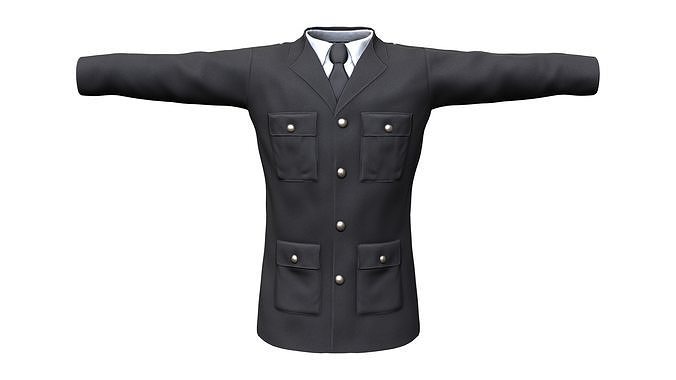 3D model Men Formal Uniform Jacket With Shirt VR / AR / low-poly | CGTrader