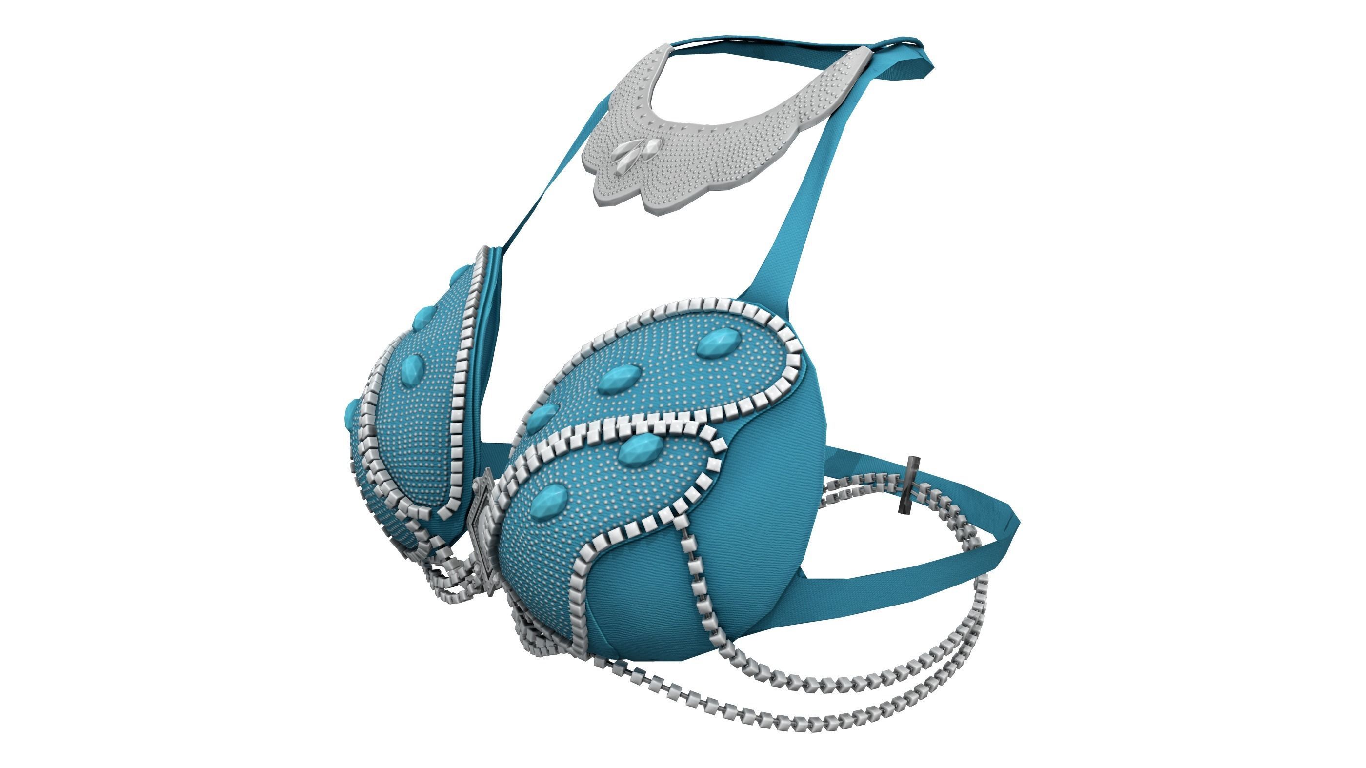 3D model Butterfly Blue Belly Dance Bra Top VR / AR / low-poly | CGTrader